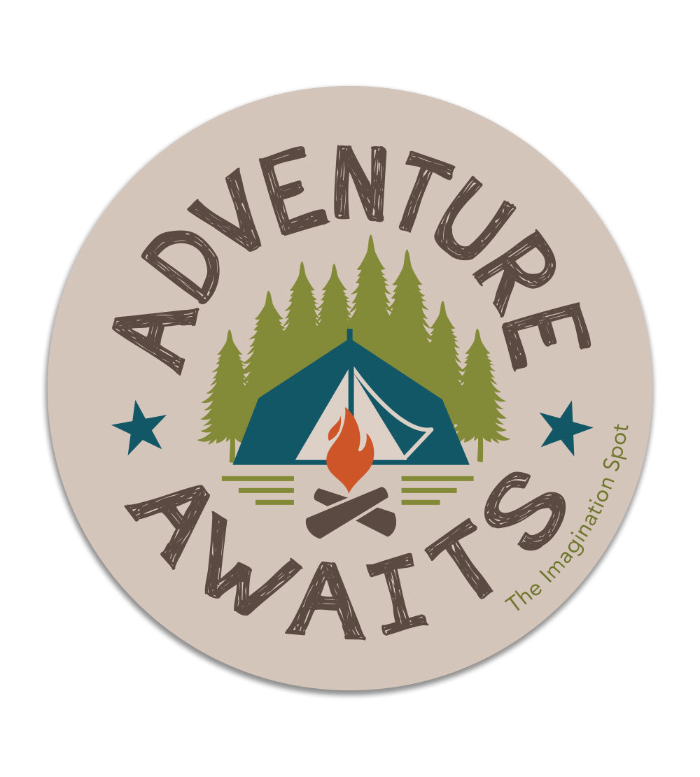 Vinyl Stickers - Adventure Awaits - camping sticker – The Imagination Spot