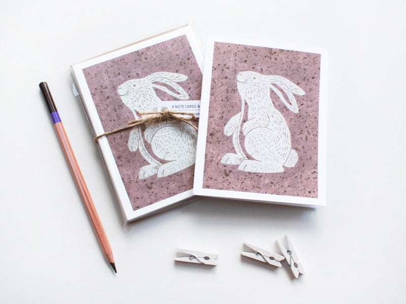 Bunny Note Card Set - Woodland Animals - Handmade Cards - The ...