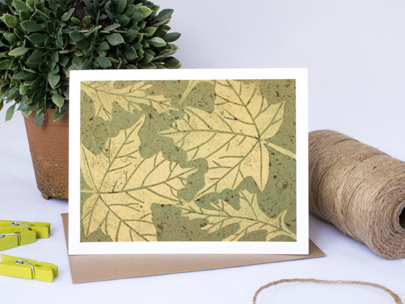 Maple Leaf Note Card Set - Linocut - Handmade Cards – The Imagination Spot